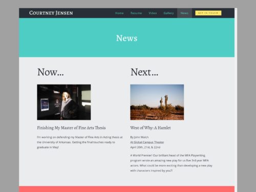 Courtney Jensen Actress Website – Tyler Guthrie | Web Designer ...