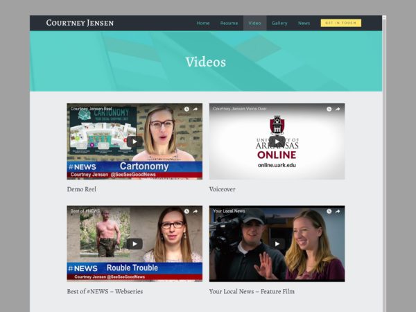 Courtney Jensen Actress Website – Tyler Guthrie | Web Designer ...